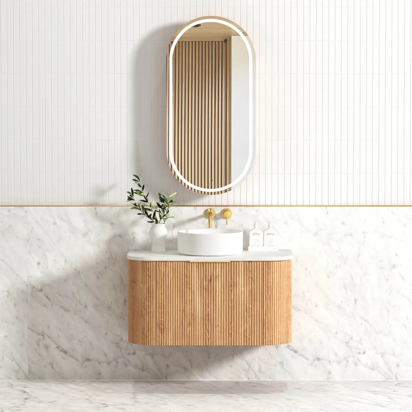 BONDI FLUTED 900MM CURVE VANITY – Deco Tiles and Bathroom
