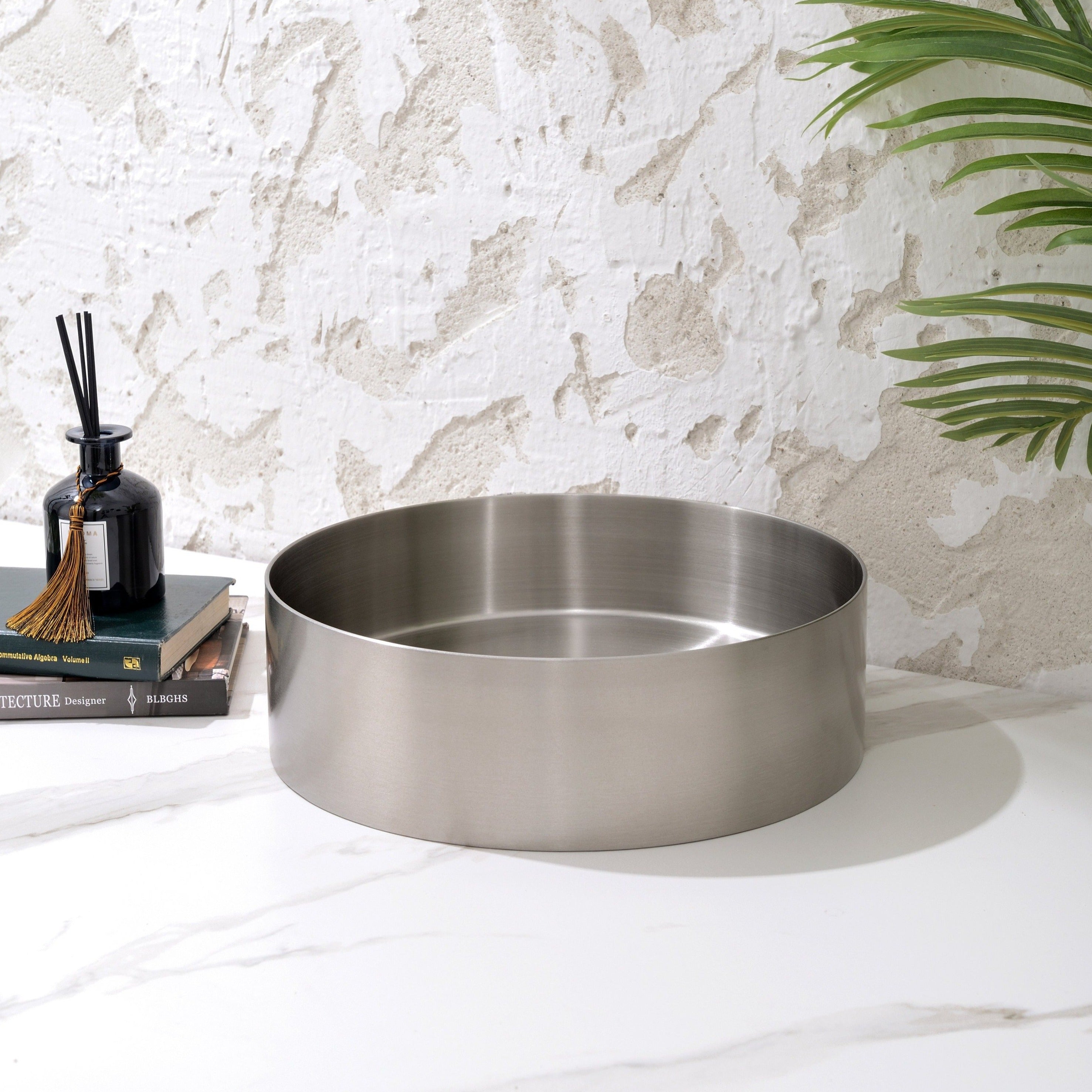 ROUND BASIN HANDMADE STAINLESS STEEL - BRUSH NICKEL – Deco Tiles and ...